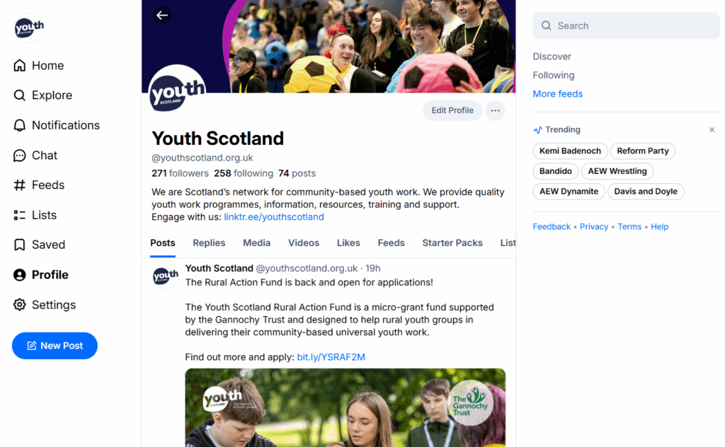 Bluesky Social Media - A Youth Work Overview - Youth Scotland