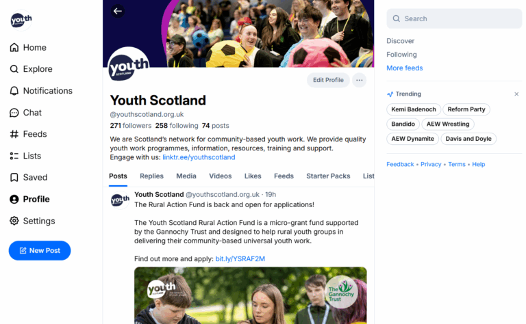 Bluesky Social Media - A Youth Work Overview - Youth Scotland